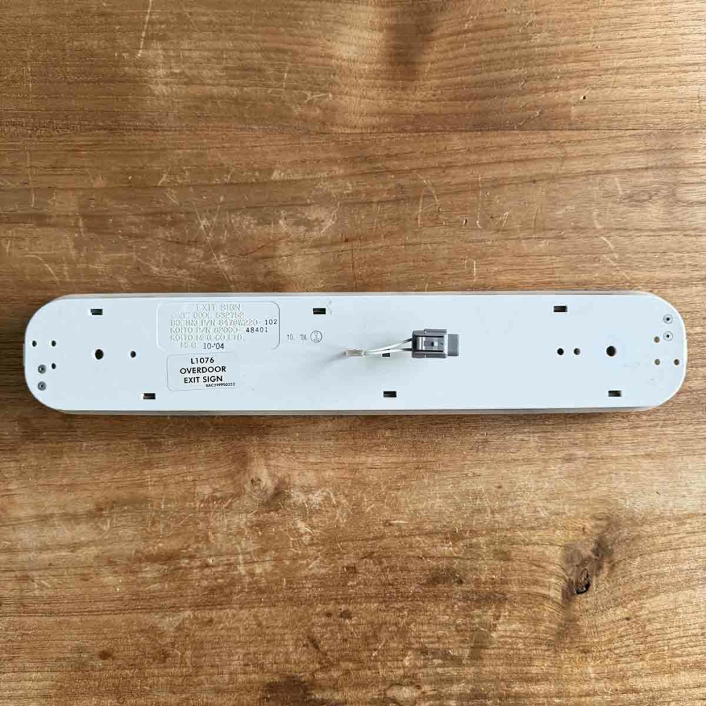 Boeing 737 overdoor exit sign - Aviation Gadgets