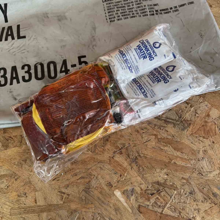 Kuwait Airways Boeing 747 9K-ADE liferaft canopy survival kit ...